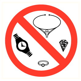 BIJOUX - Interdiction - Autocollant (vinyle) - Ø200mm