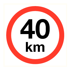 C43 40 Km - Interdiction - Autocollant (vinyle) - 200