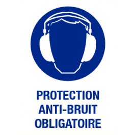 Texte "PROTECTION ANTI-BRUIT OBLIGATOIRE" + picto - Obligation - PP ...
