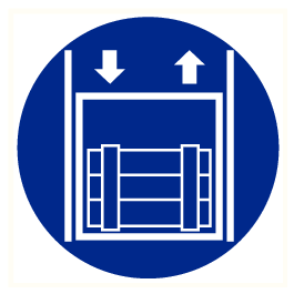 MONTE-CHARGES - Obligation - Autocollant (vinyle) - 200mm